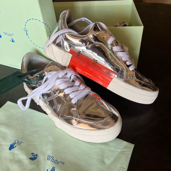 Off-White | Shoes | Offwhite Metallic Arrow Sneaker | Poshmark